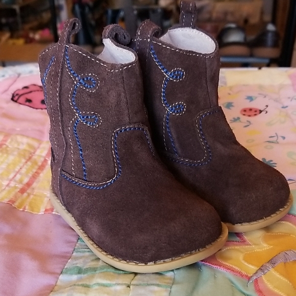 Livie & Luca | Shoes | Livie Luca Brown Boots With Blue Stitching Size ...
